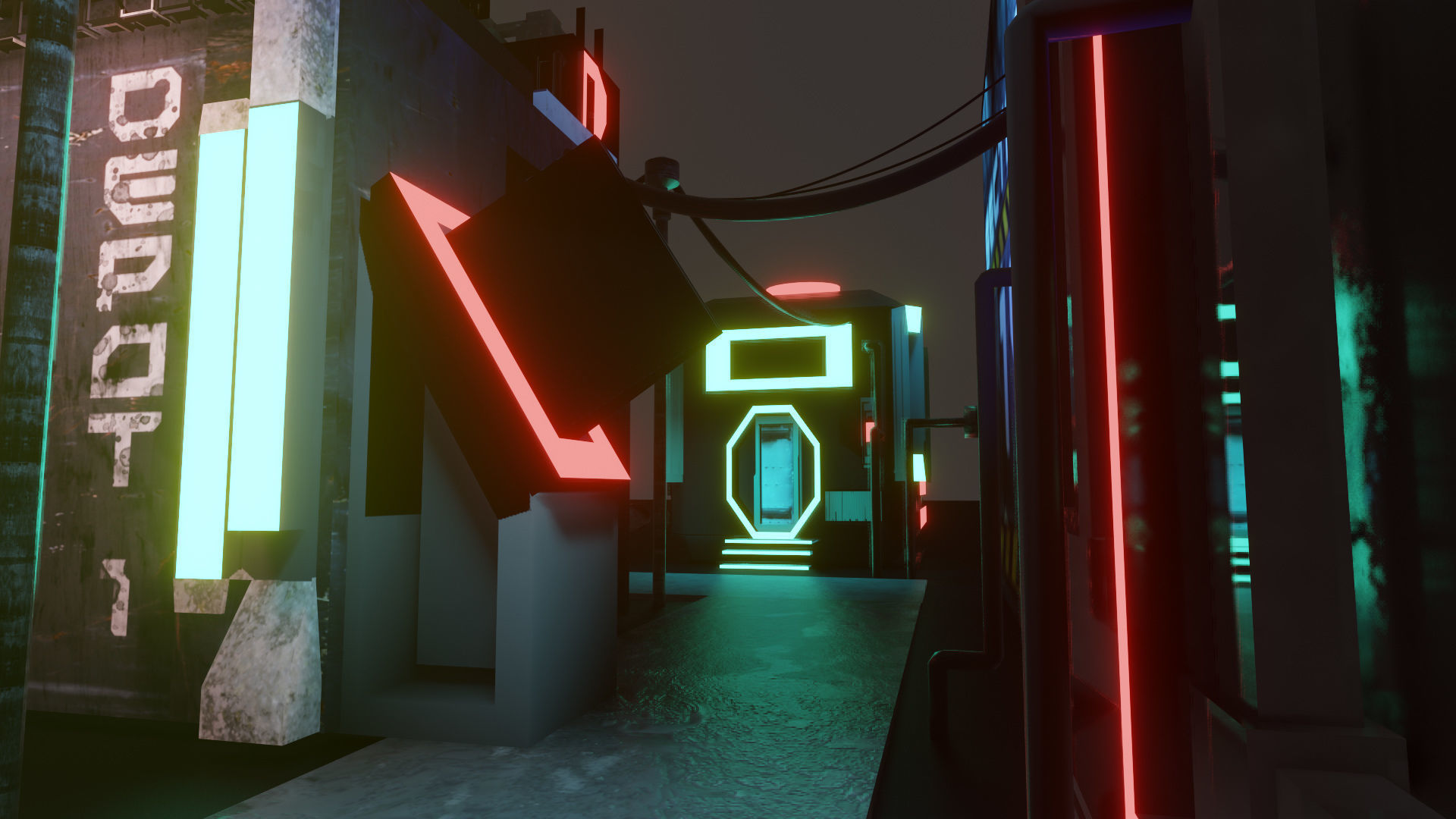 3D model Small Cyberpunk City with 17 buildings VR / AR / low-poly ...