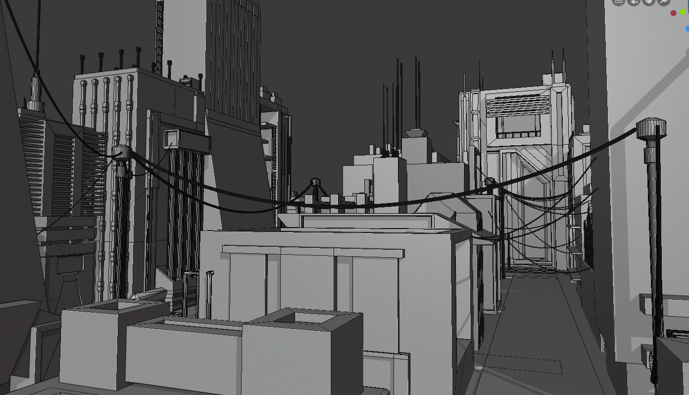 3D model Small Cyberpunk City with 17 buildings VR / AR / low-poly ...