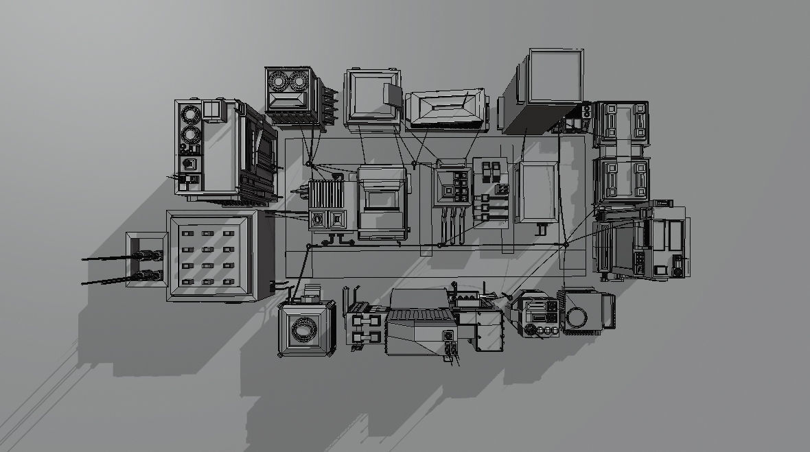 3D model Small Cyberpunk City with 17 buildings VR / AR / low-poly ...