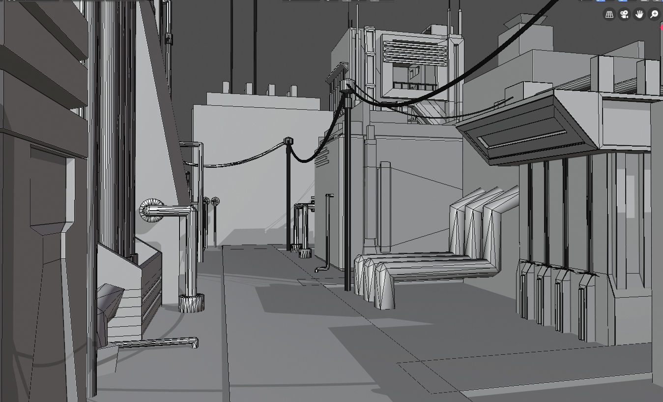 3D model Small Cyberpunk City with 17 buildings VR / AR / low-poly ...