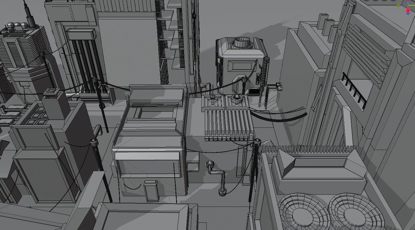 3D model Small Cyberpunk City with 17 buildings VR / AR / low-poly ...