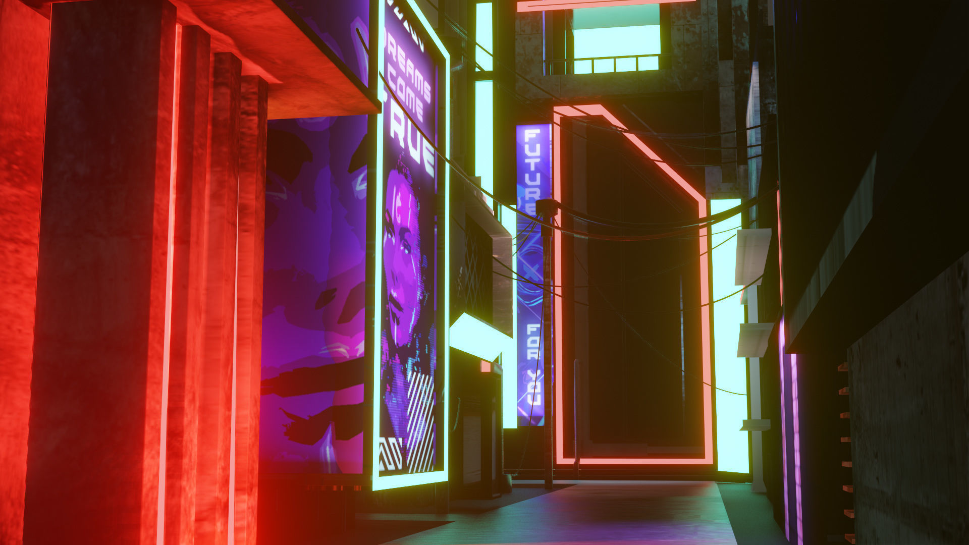 3D model Small Cyberpunk City with 17 buildings VR / AR / low-poly ...