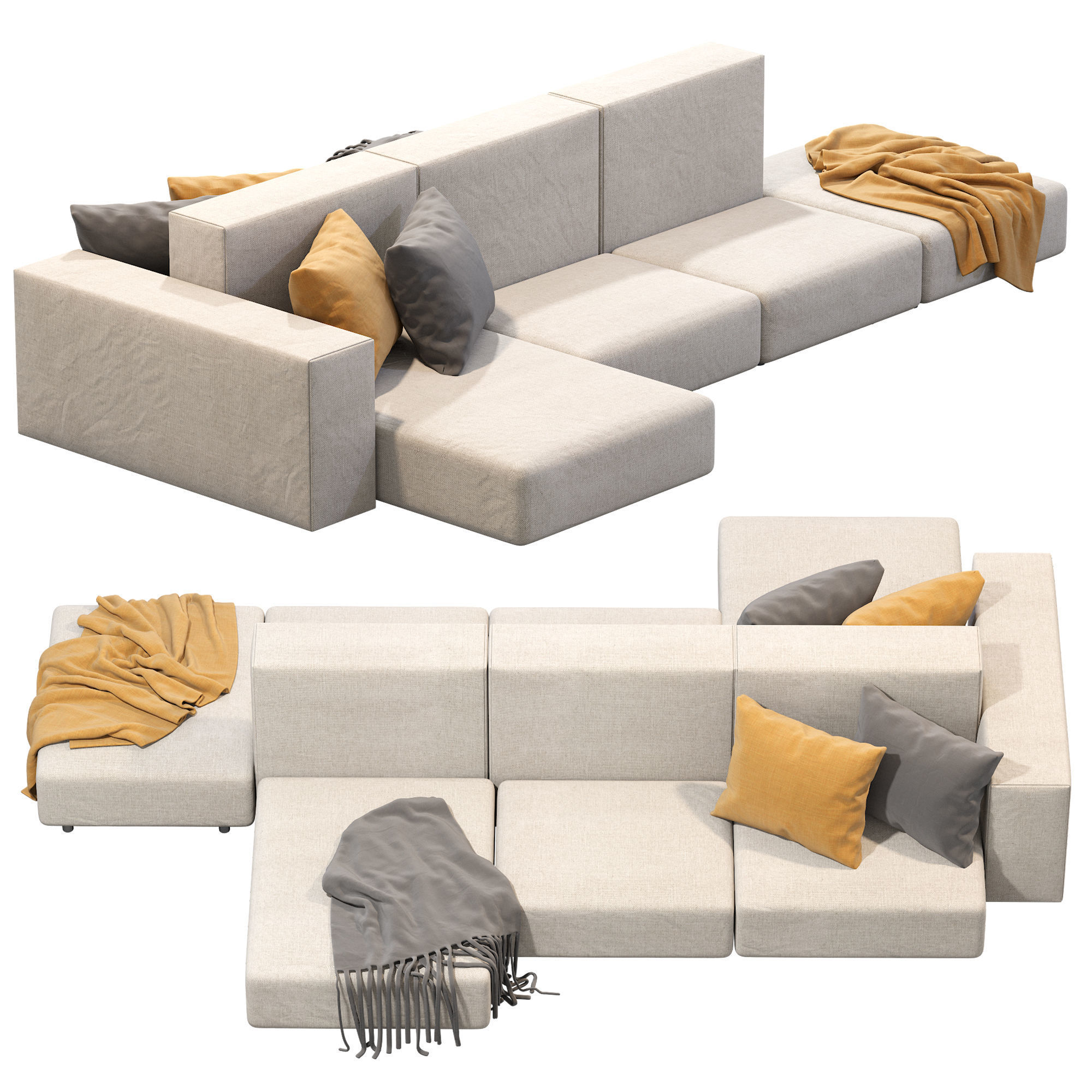 Living Divani Extra Wall Sofa 3D model | CGTrader