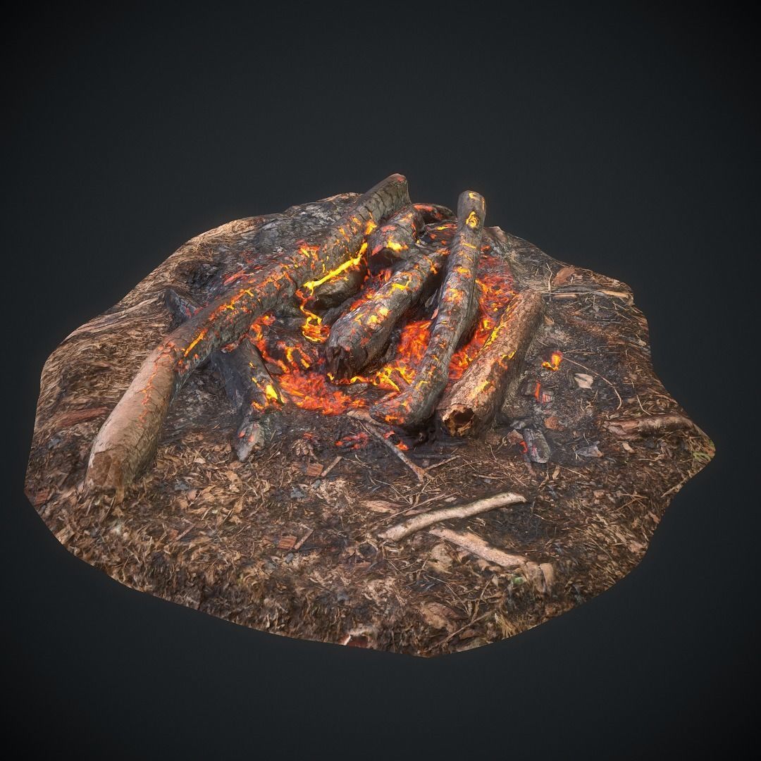 3D model Campfire VR / AR / low-poly | CGTrader