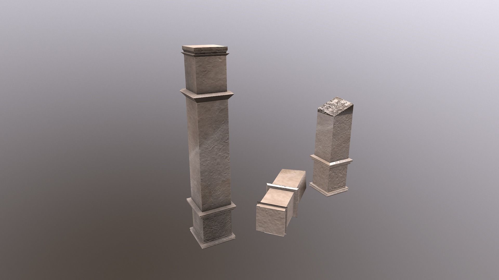 Low Poly Square Column free VR / AR / low-poly 3D model | CGTrader