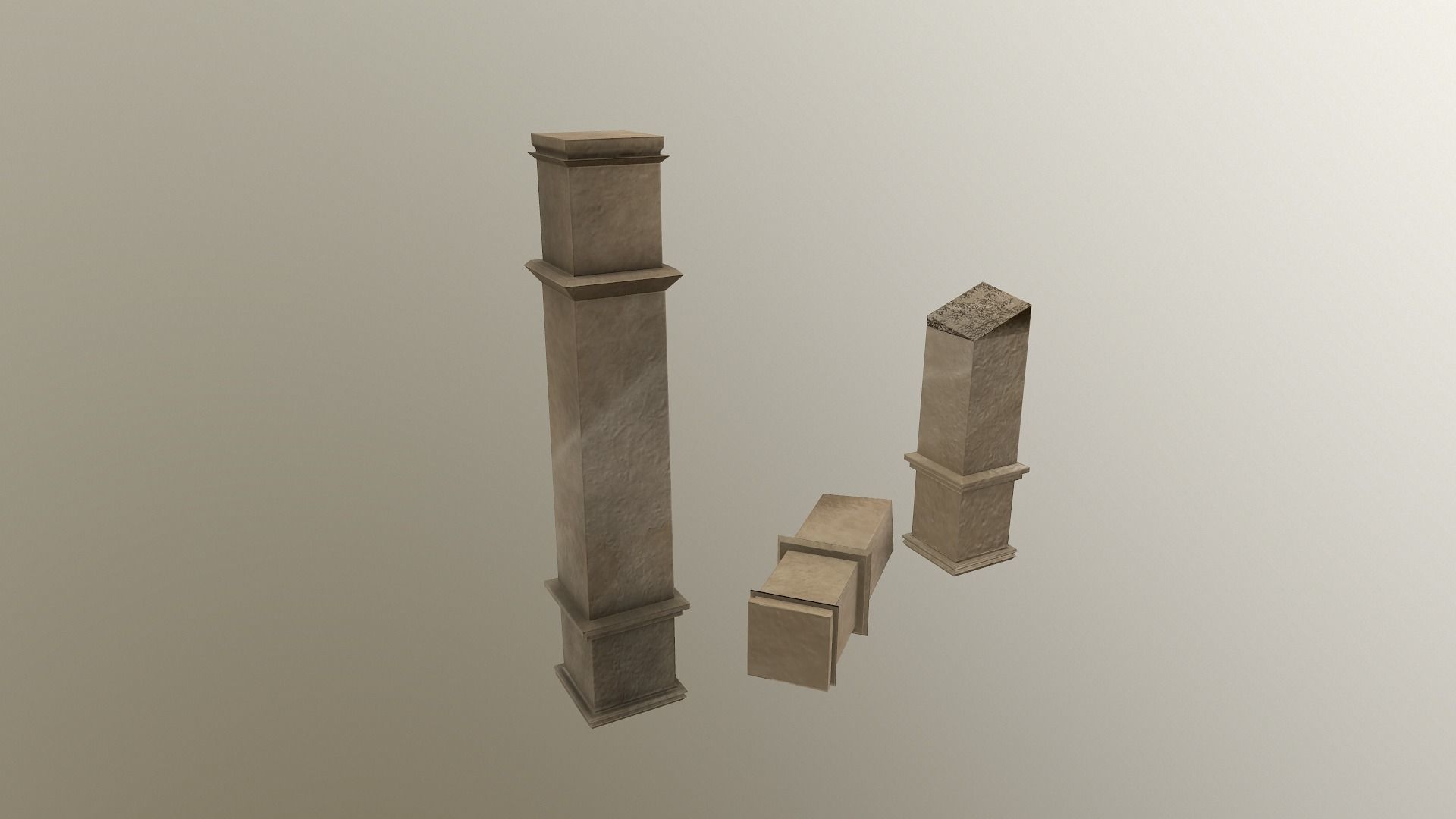 Low Poly Square Column free VR / AR / low-poly 3D model | CGTrader