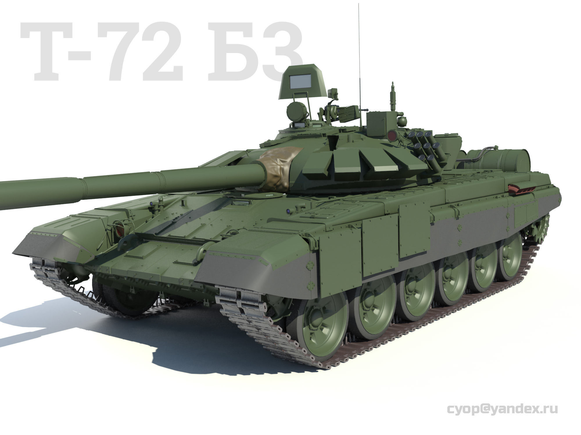 T-72B3 Modern russian main battle tank 4 in 1 3D model | CGTrader