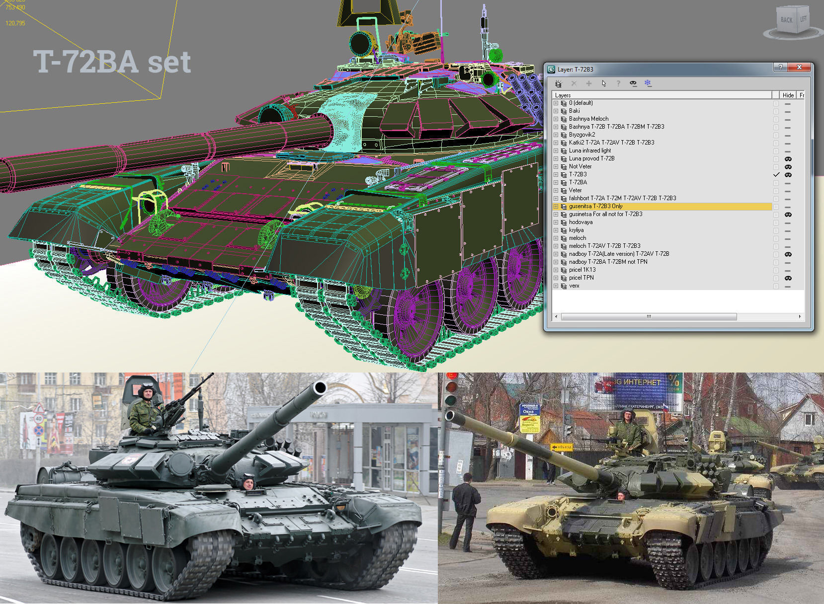 T-72B3 Modern russian main battle tank 4 in 1 3D model | CGTrader