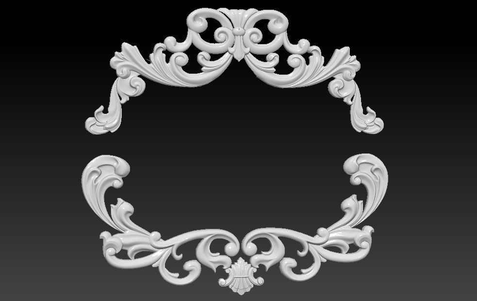 Picture frame Decor ornamental pattern 3D model 3D printable | CGTrader