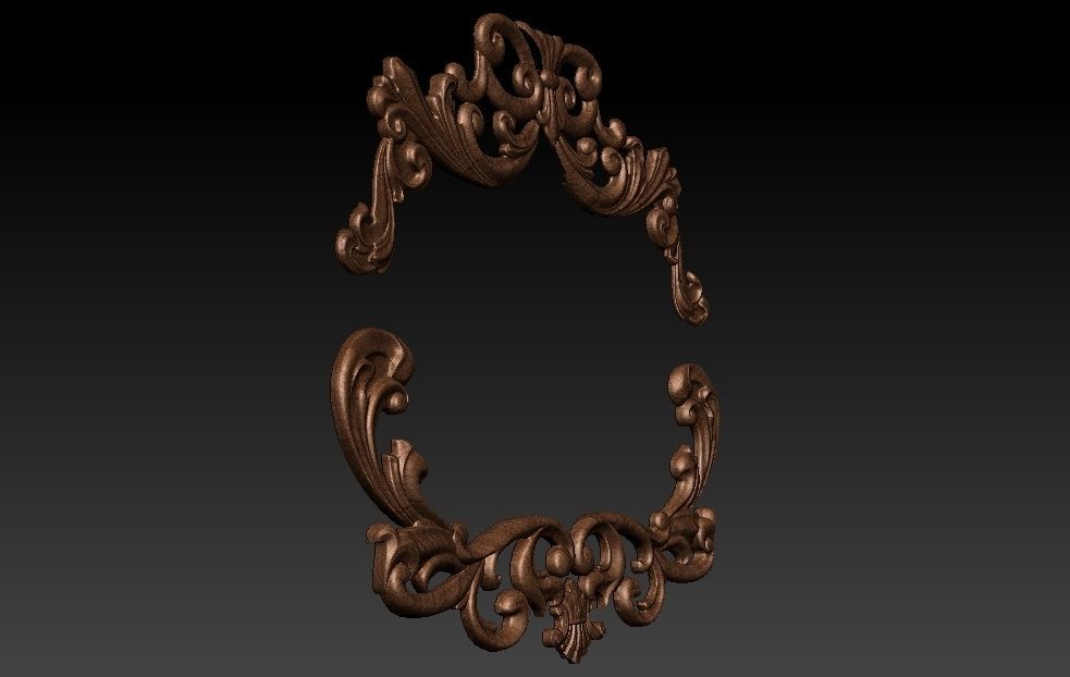 Picture frame Decor ornamental pattern 3D model 3D printable | CGTrader
