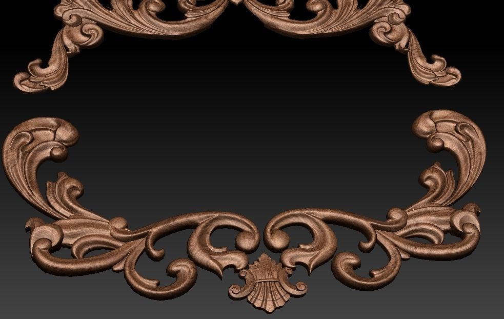 Picture frame Decor ornamental pattern 3D model 3D printable | CGTrader
