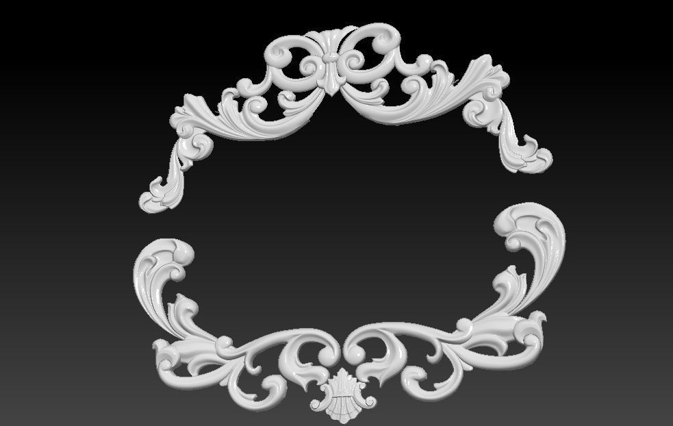 Picture frame Decor ornamental pattern 3D model 3D printable | CGTrader