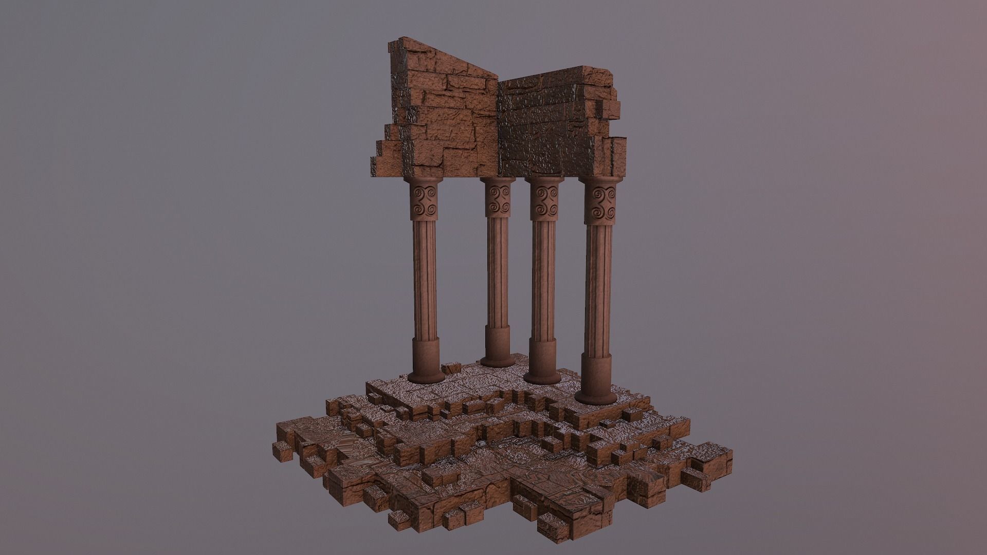 3D model Low Poly Ruins temple with columns VR / AR / low-poly | CGTrader
