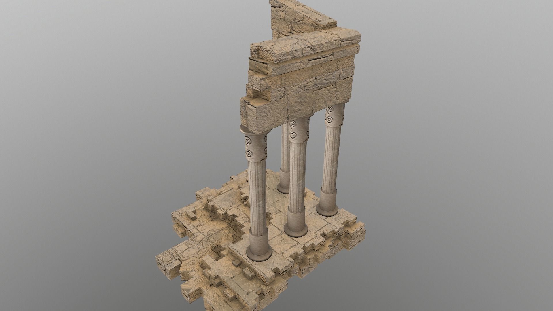 3D model Low Poly Ruins temple with columns VR / AR / low-poly | CGTrader