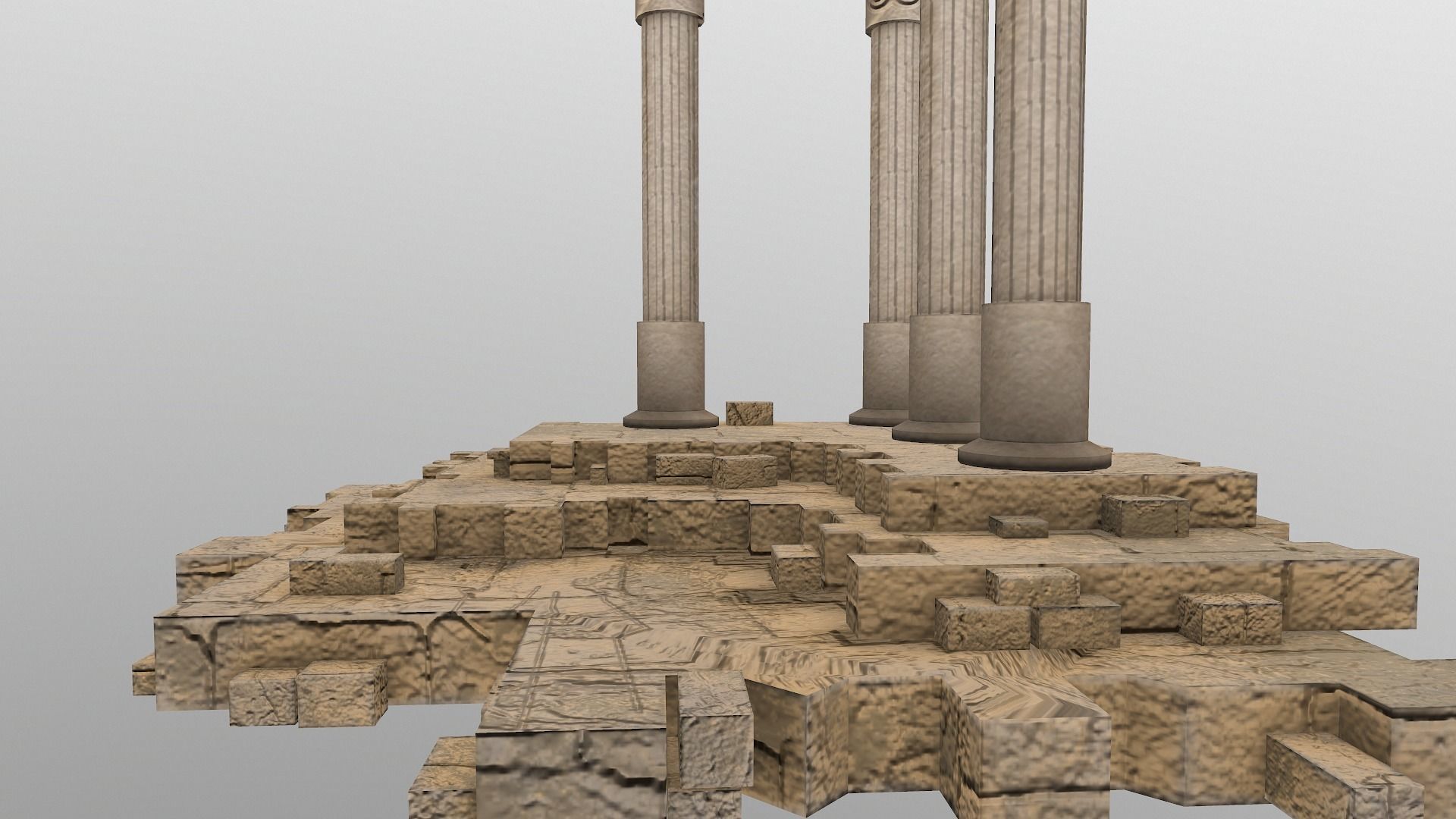 3D model Low Poly Ruins temple with columns VR / AR / low-poly | CGTrader