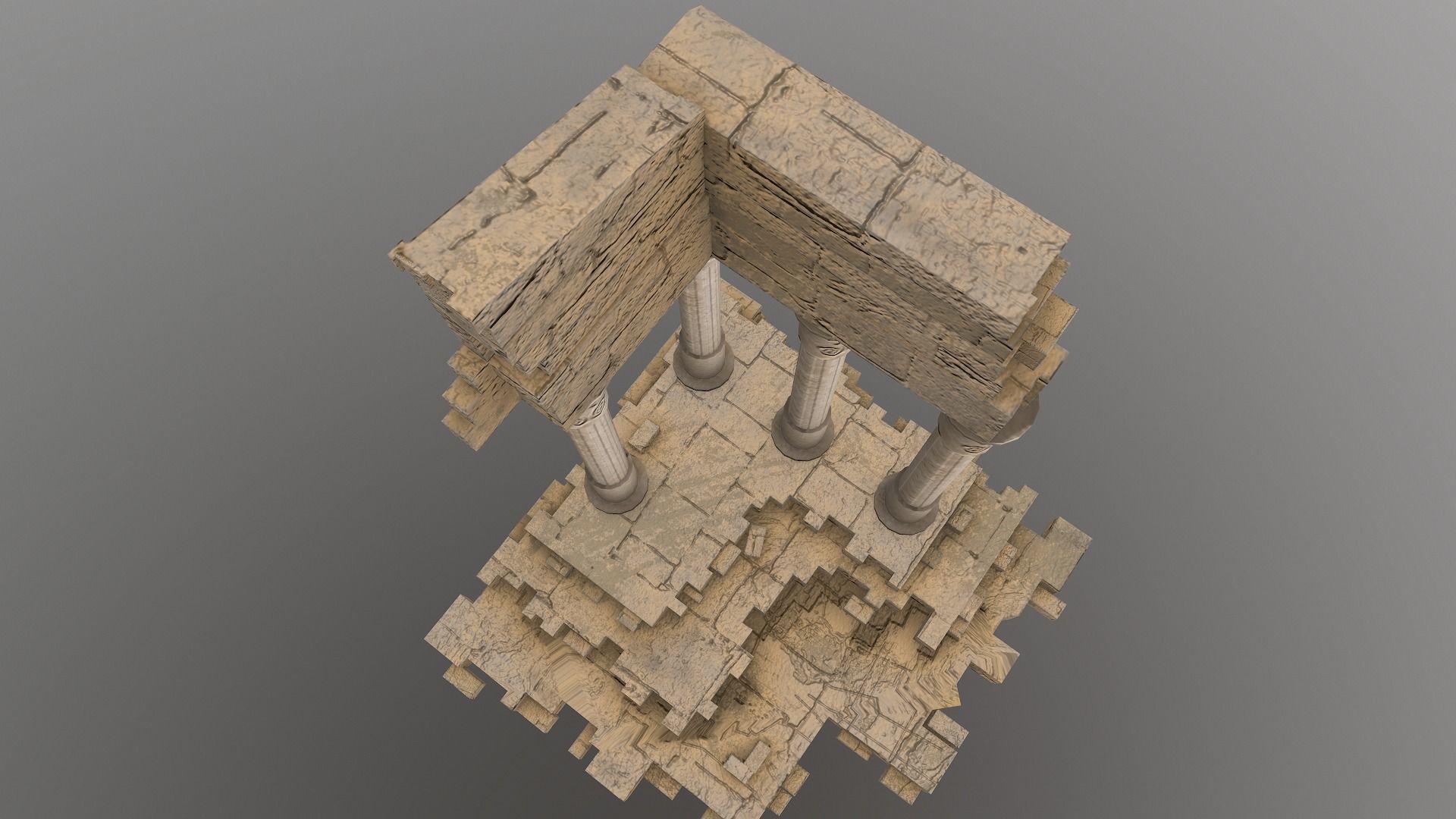 3D model Low Poly Ruins temple with columns VR / AR / low-poly | CGTrader