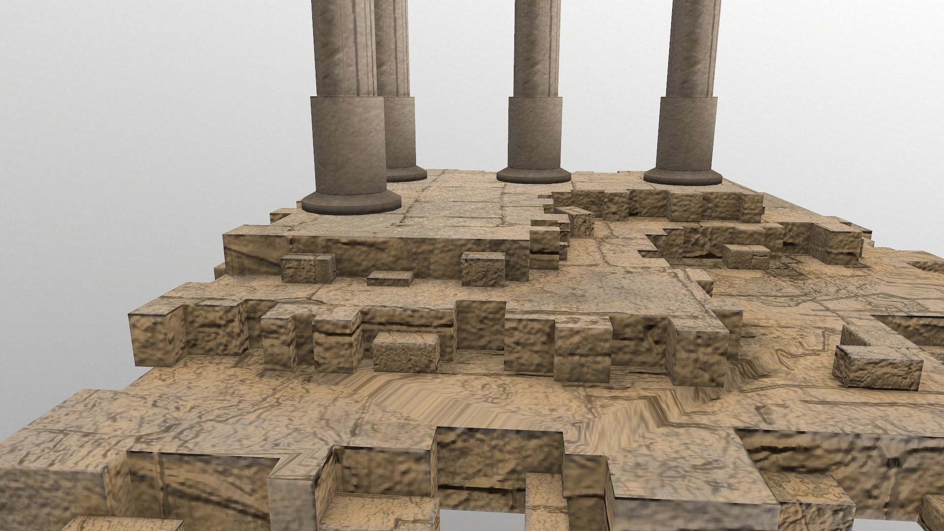 3D model Low Poly Ruins temple with columns VR / AR / low-poly | CGTrader