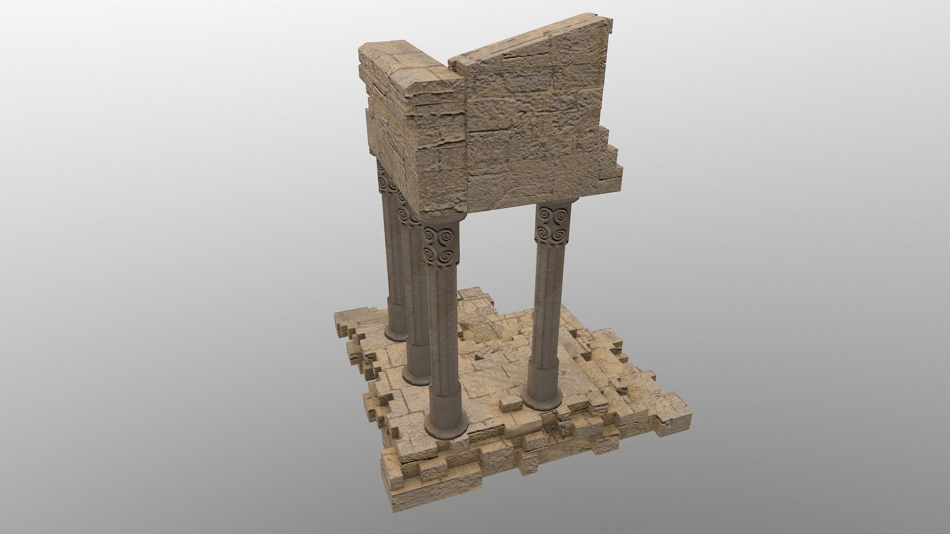 3D model Low Poly Ruins temple with columns VR / AR / low-poly | CGTrader