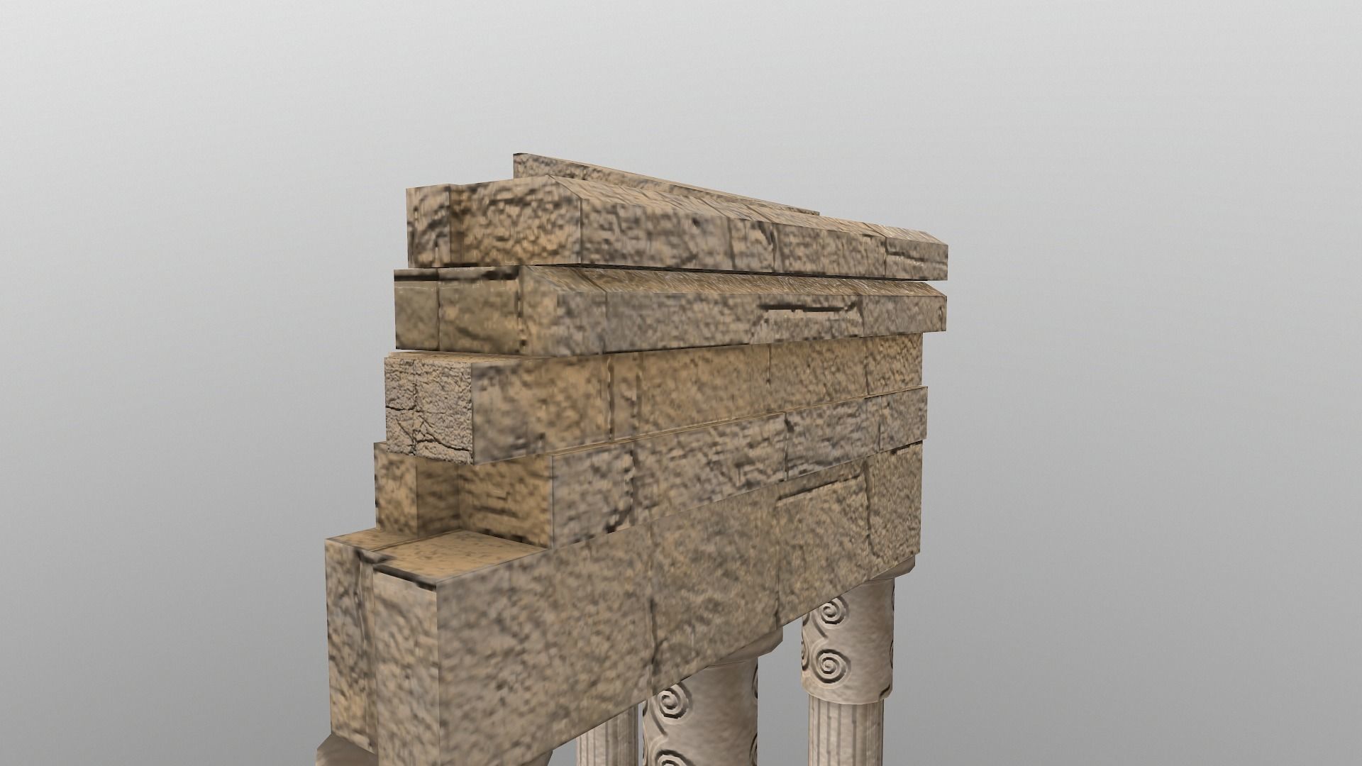 3D model Low Poly Ruins temple with columns VR / AR / low-poly | CGTrader