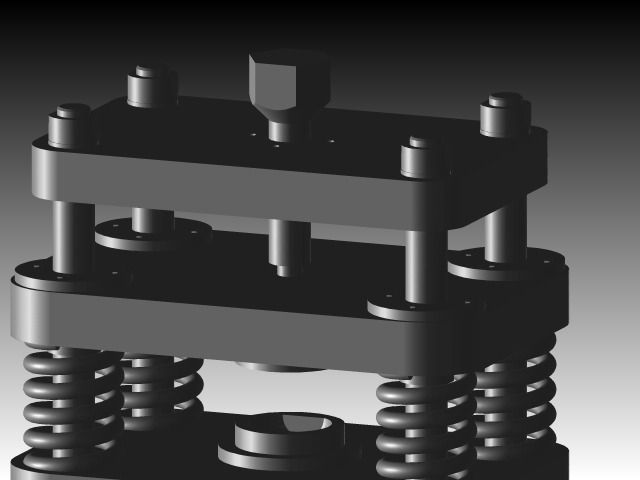 Press machine with springs free 3D model | CGTrader