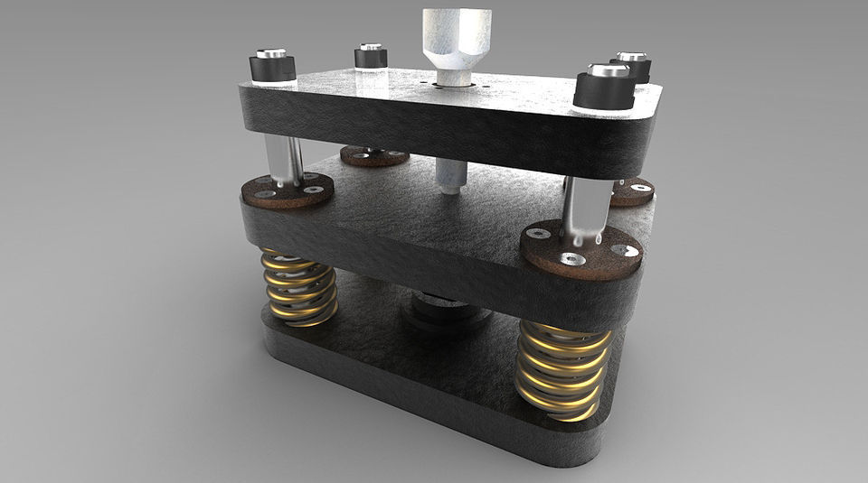 Press machine with springs free 3D model | CGTrader