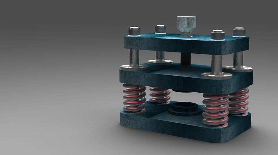 Press machine with springs free 3D model | CGTrader