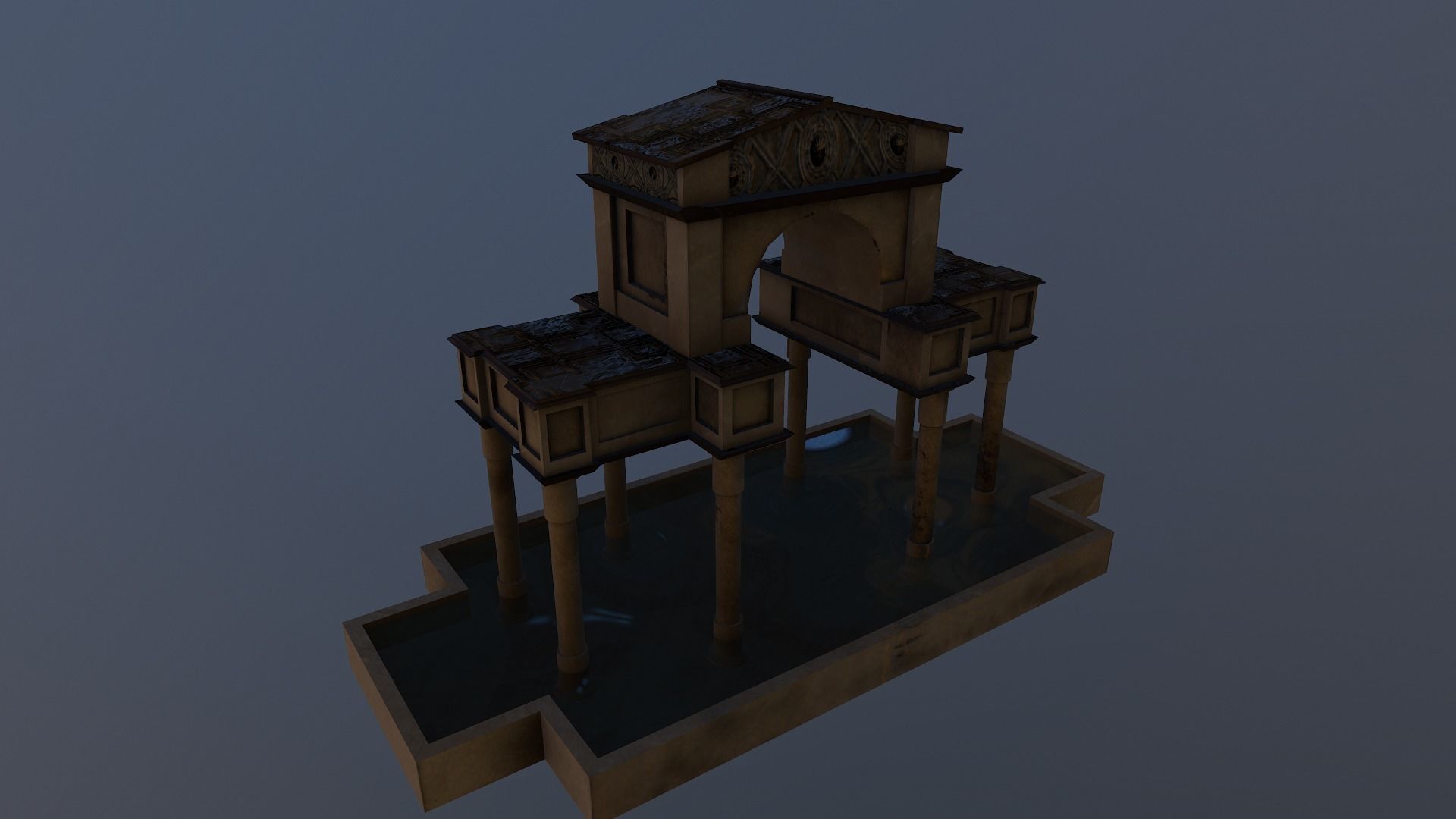 3D model Low Poly Ornamental Pool VR / AR / low-poly | CGTrader