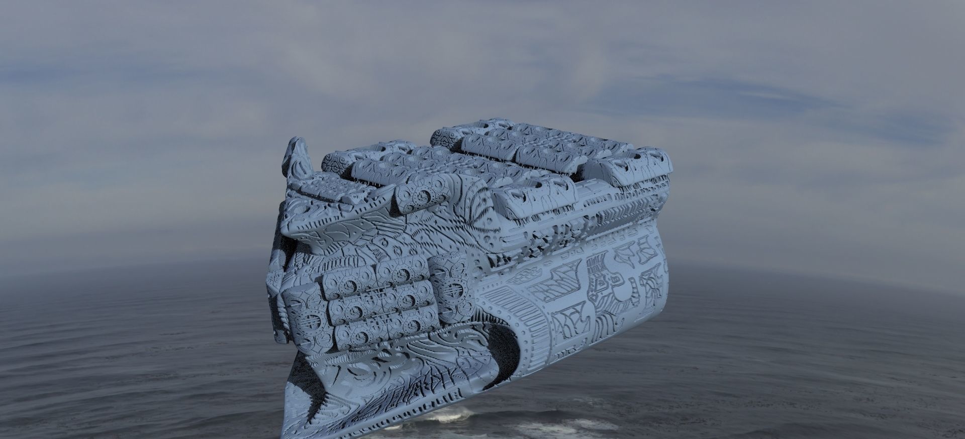Sci-fi Ship Hull wreck 3D model | CGTrader