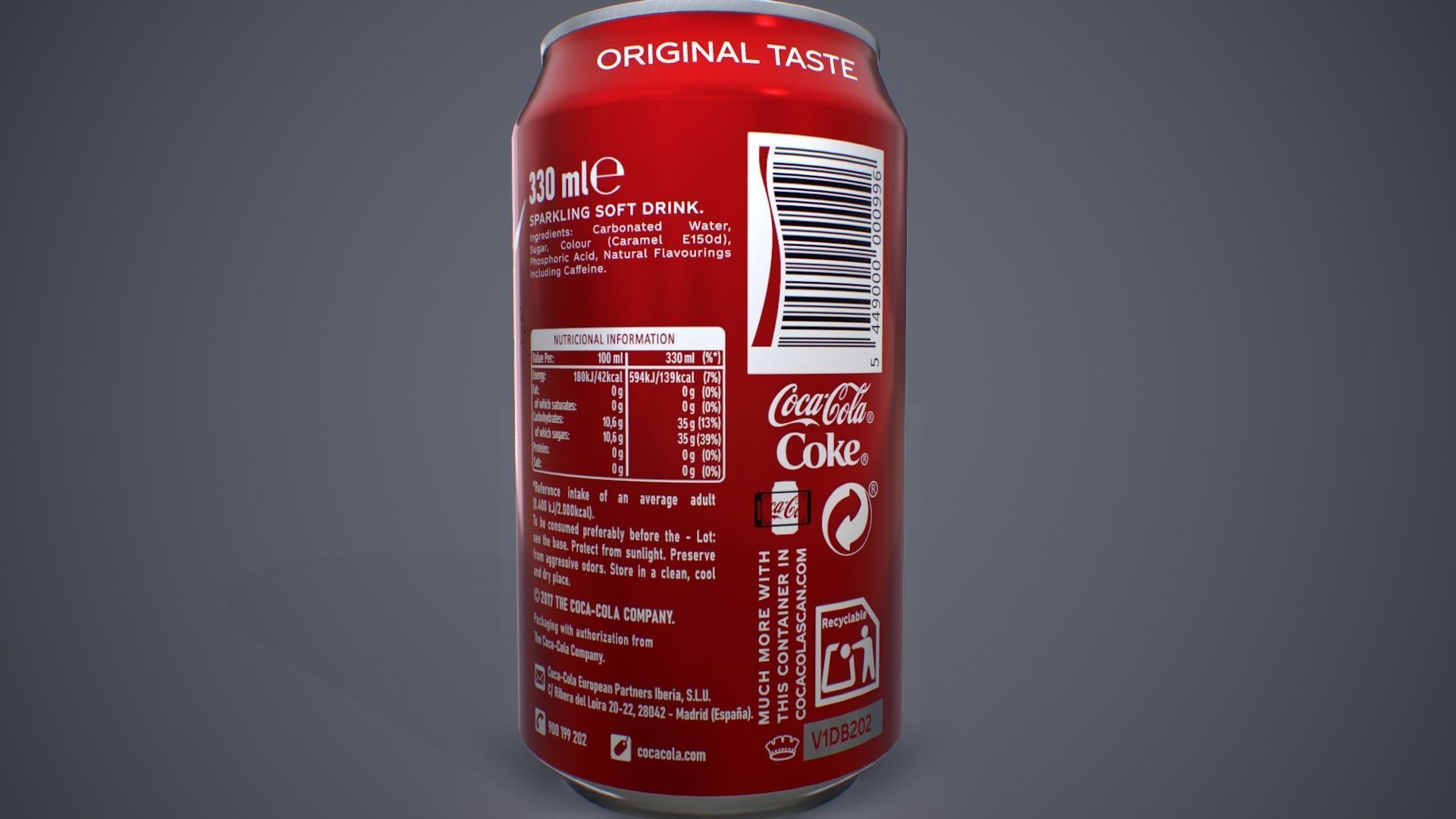 Coca Cola Coke Soft Drink Can 330 ml 3D model | CGTrader