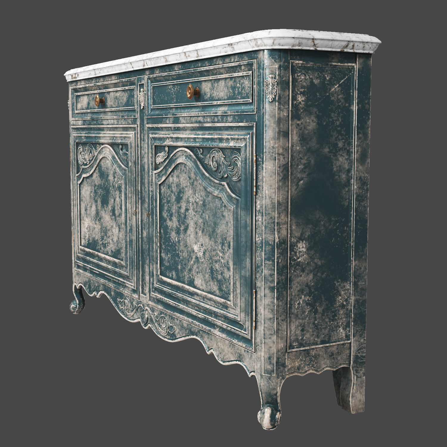 Old painted table free 3D model | CGTrader