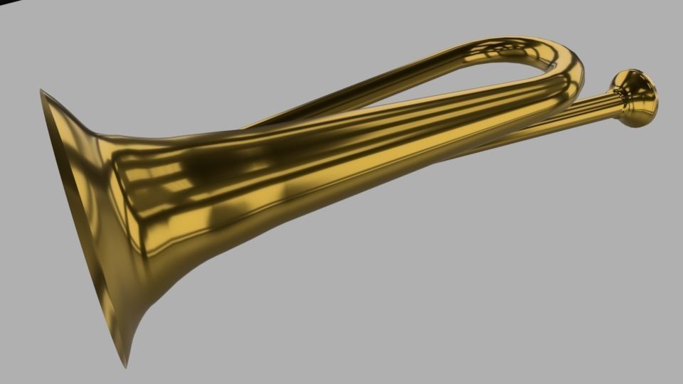 Golden Bugle 3D model | CGTrader