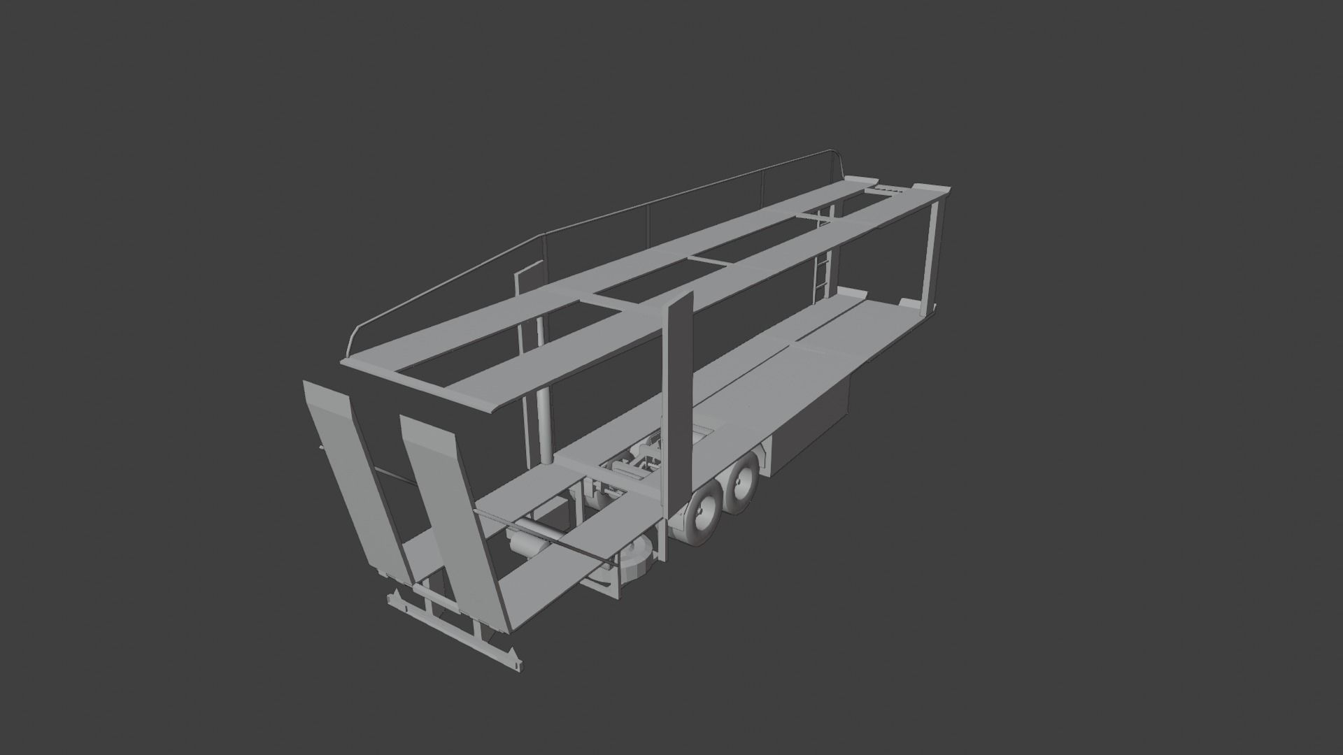 3D model CAR TRANSPORTER HAULER TRUCK TRAILER LOW POLY VR / AR / low ...