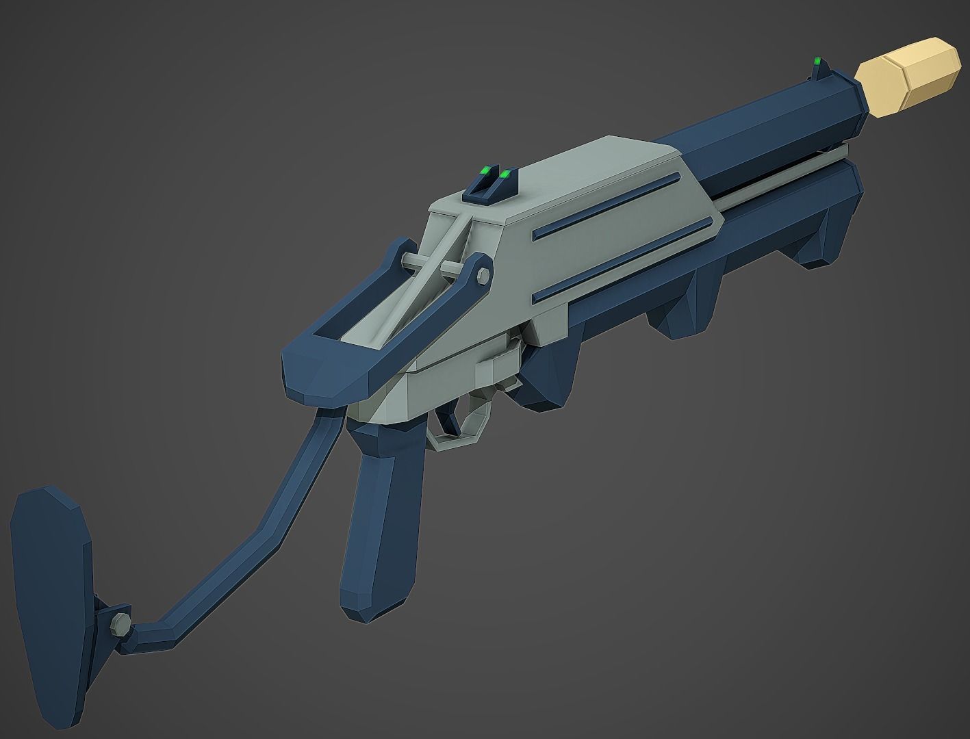 3D model Stylized GM-94 Grenade Launcher Low Poly Mobile Ready VR / AR ...