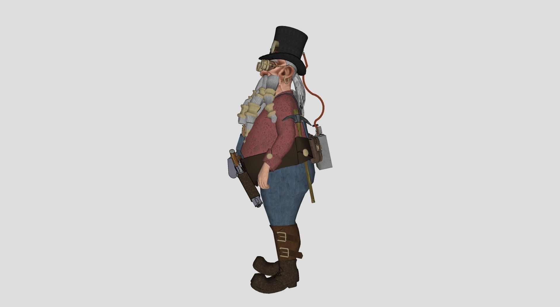 Fantasy Steampunk Dwarf Jobingson 3D model | CGTrader