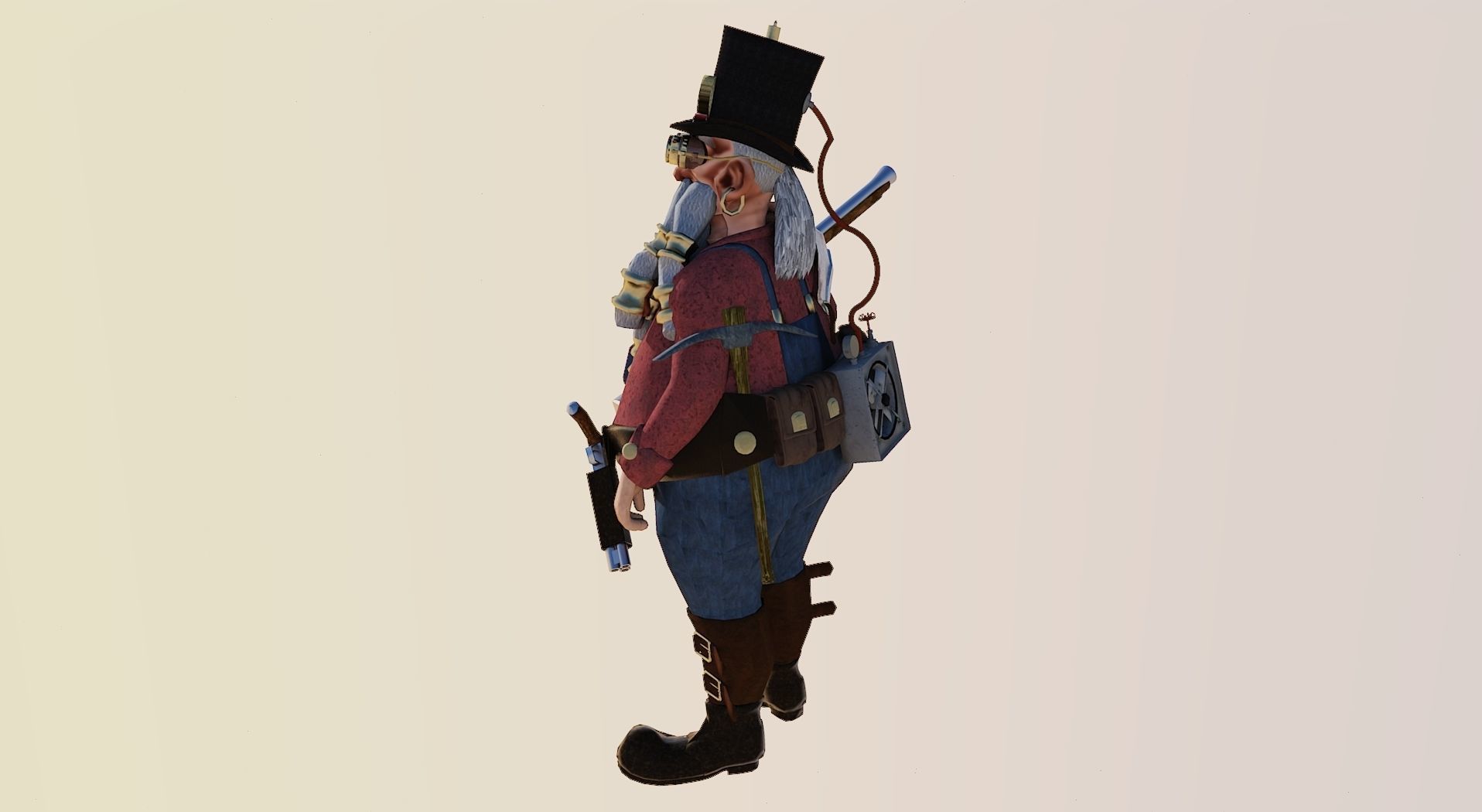 Fantasy Steampunk Dwarf Jobingson 3D model | CGTrader
