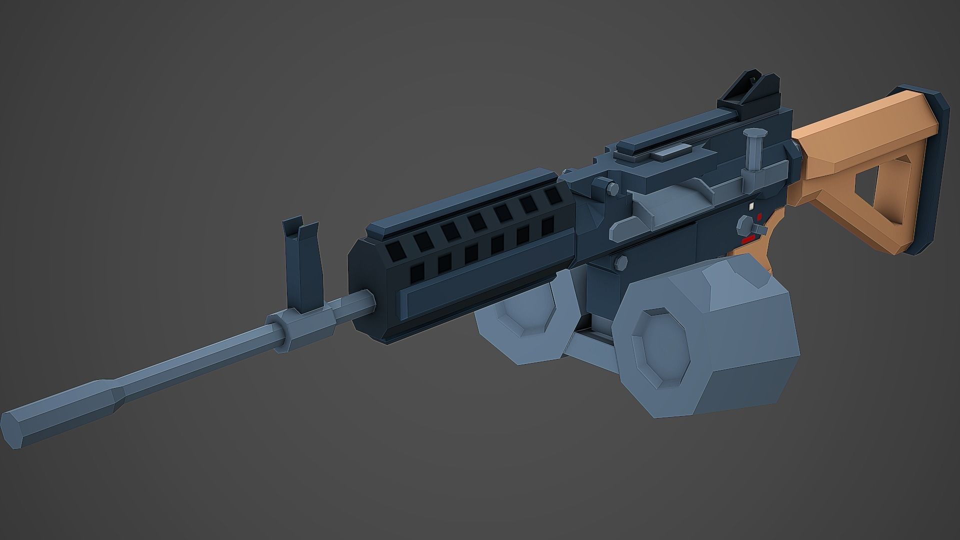 3D model Stylized AWS Machine Gun Low Poly Mobile Ready VR / AR / low ...