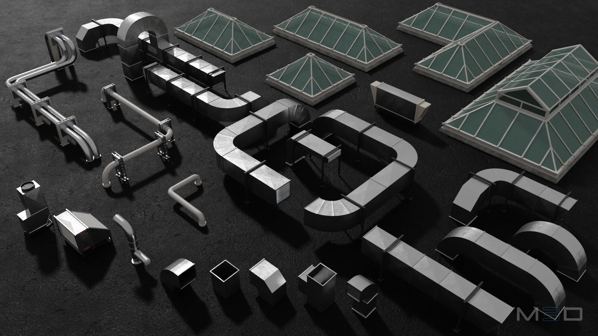 3D model Rooftop Props Collection VR / AR / low-poly | CGTrader