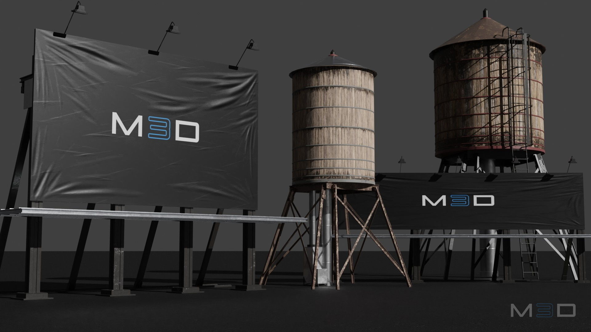 3D model Rooftop Props Collection VR / AR / low-poly | CGTrader