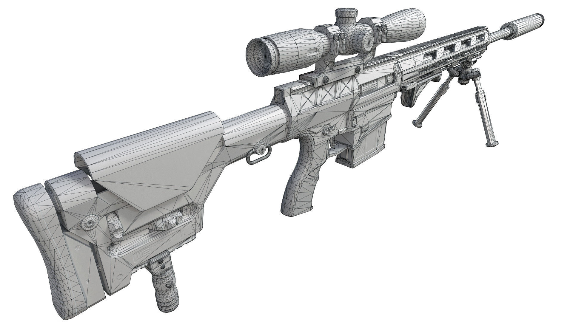 3D model Modern precision rifle VR / AR / low-poly | CGTrader