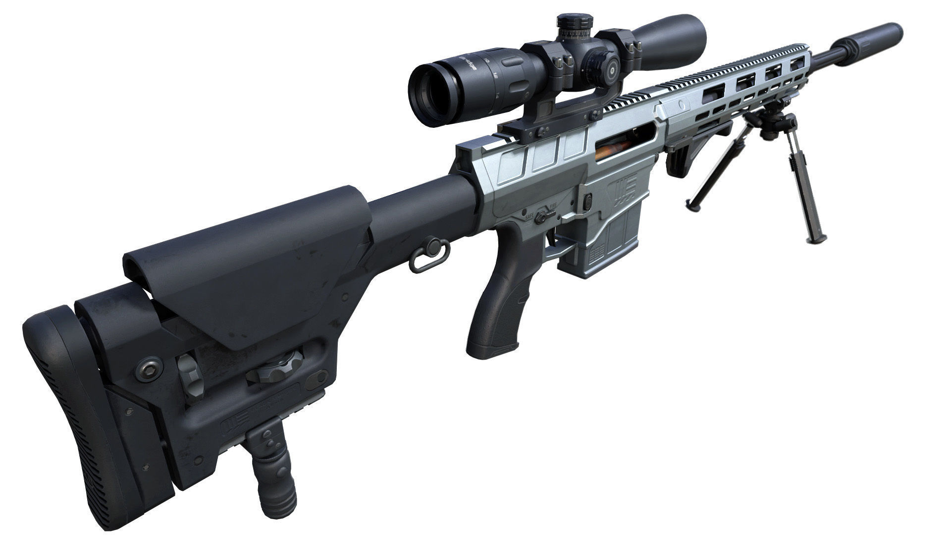 3D model Modern precision rifle VR / AR / low-poly | CGTrader