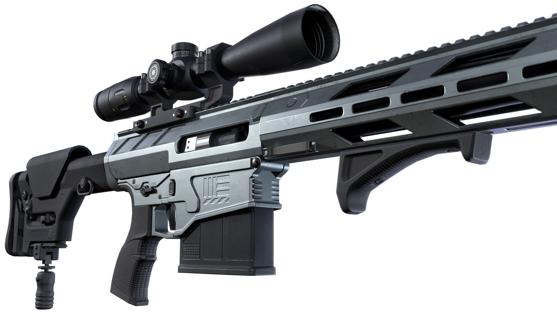 3D model Modern precision rifle VR / AR / low-poly | CGTrader