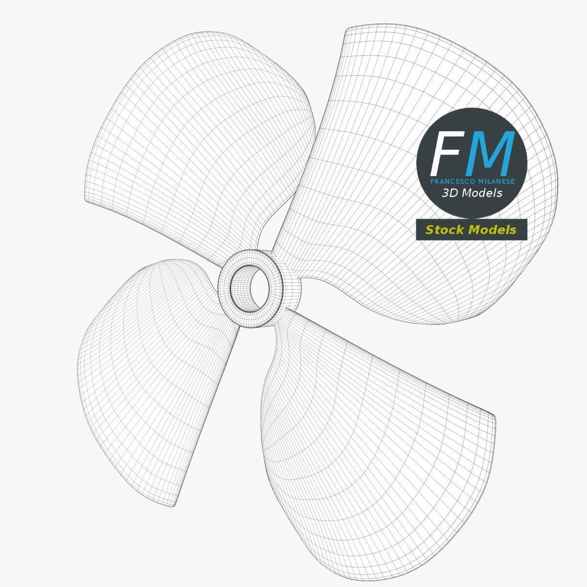 Four blades propeller fan 3D model | CGTrader