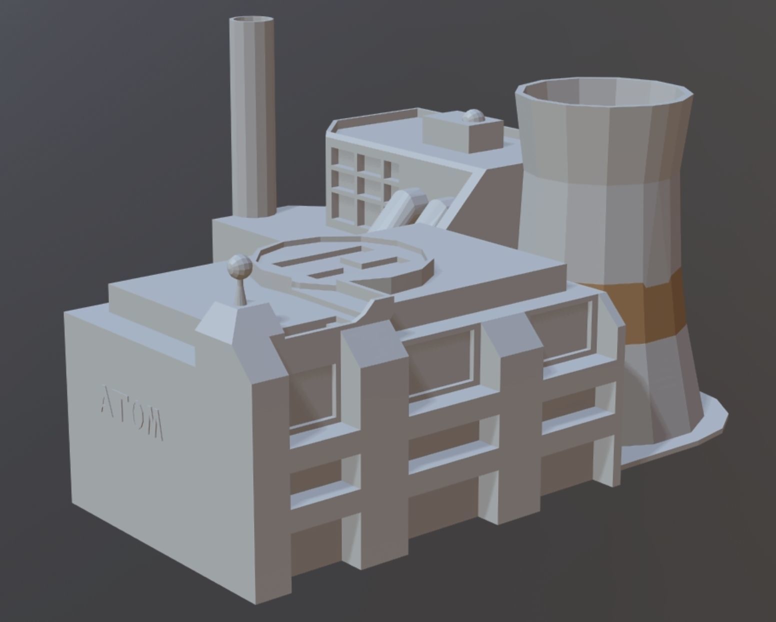 Low poly nuclear power plant 3D model 3D printable | CGTrader
