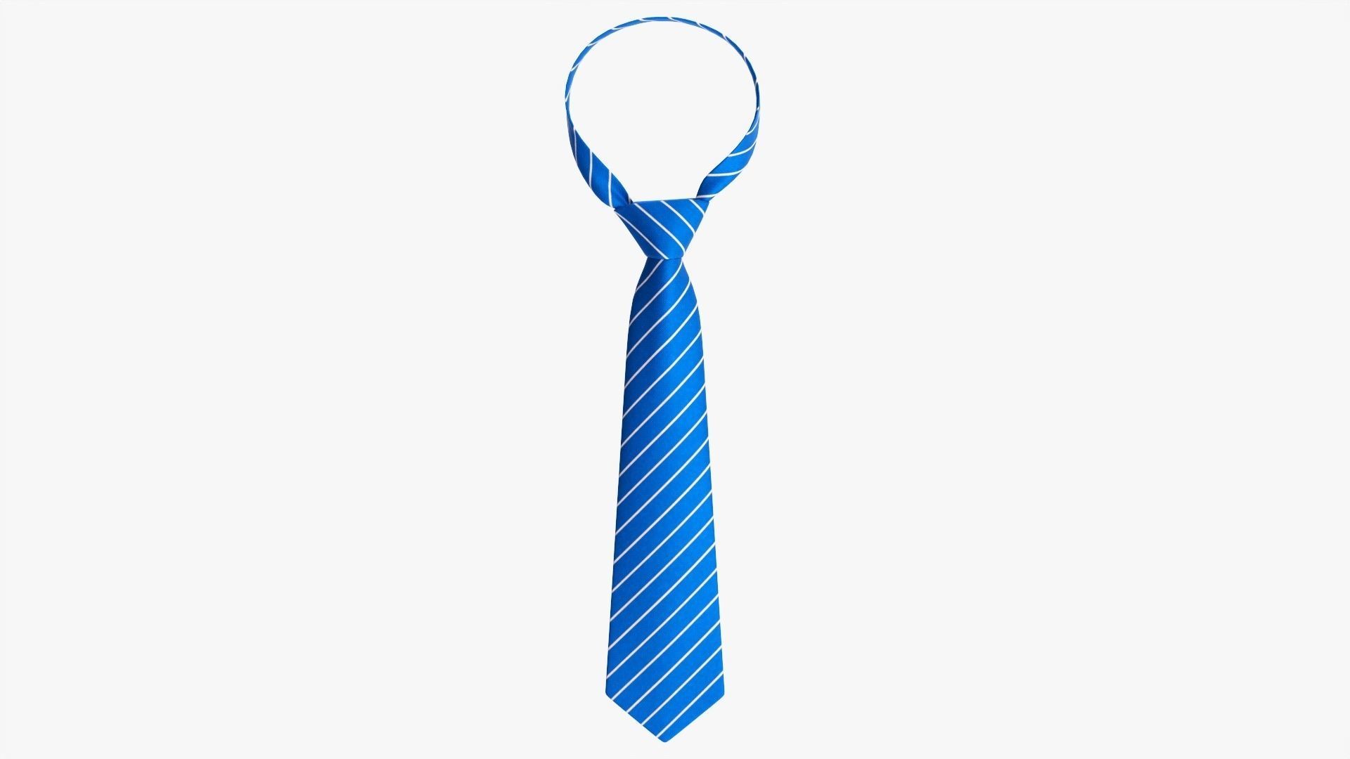 Blue classic necktie 02 3D model | CGTrader