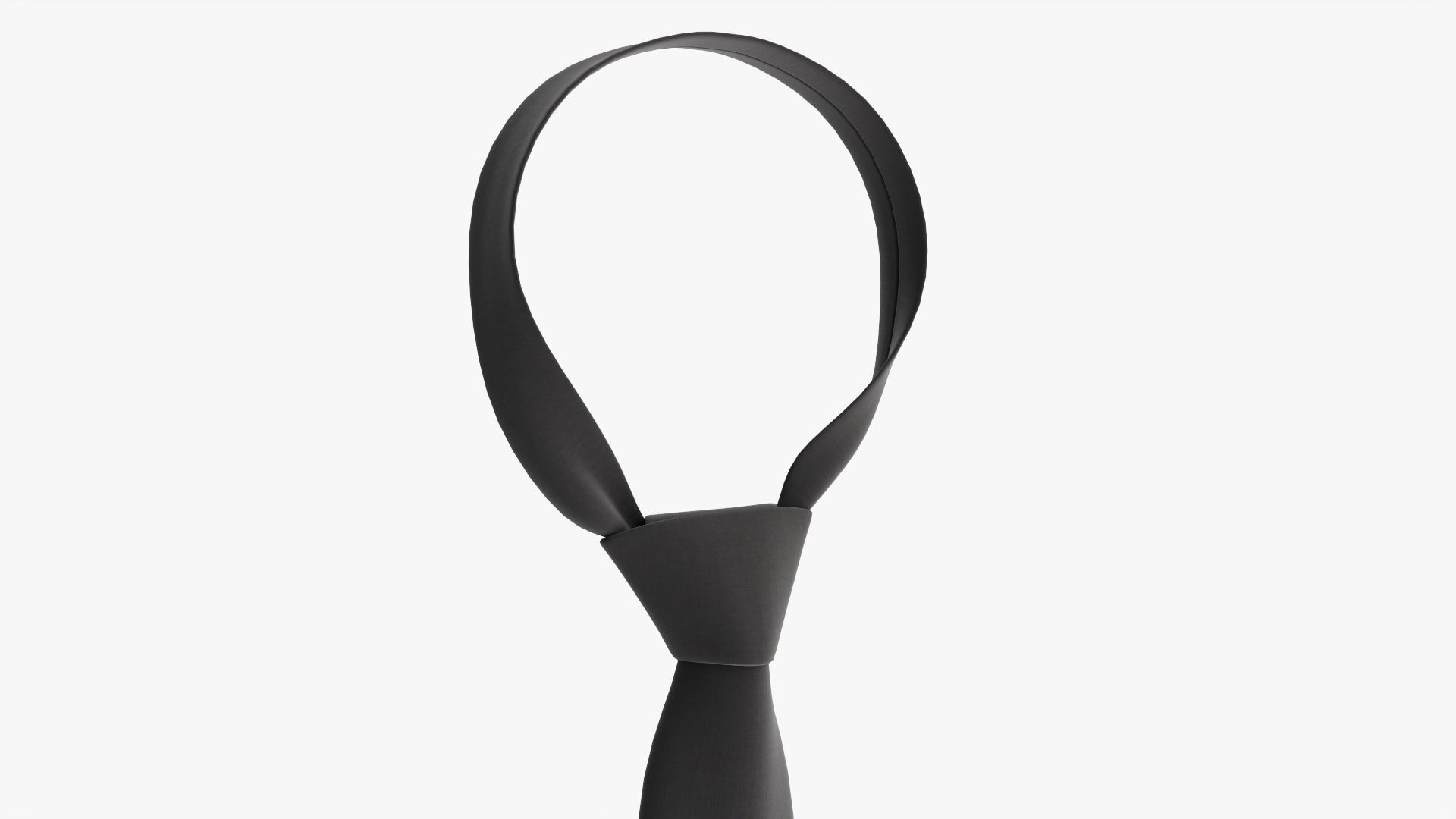 Black classic necktie 03 3D model | CGTrader