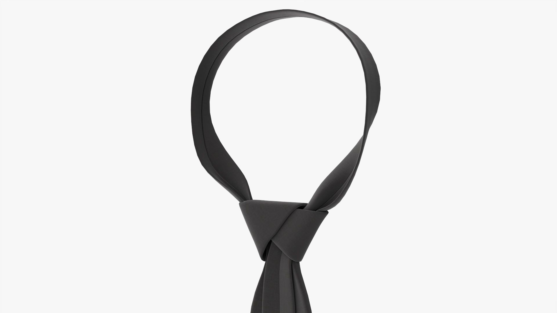 Black classic necktie 03 3D model | CGTrader