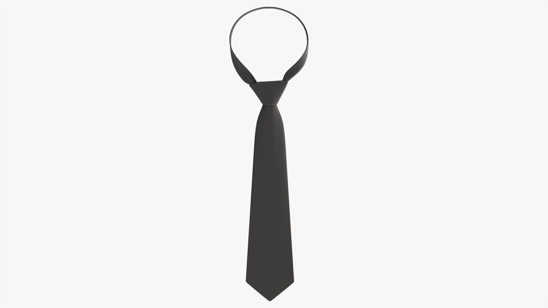 Black classic necktie 03 3D model | CGTrader