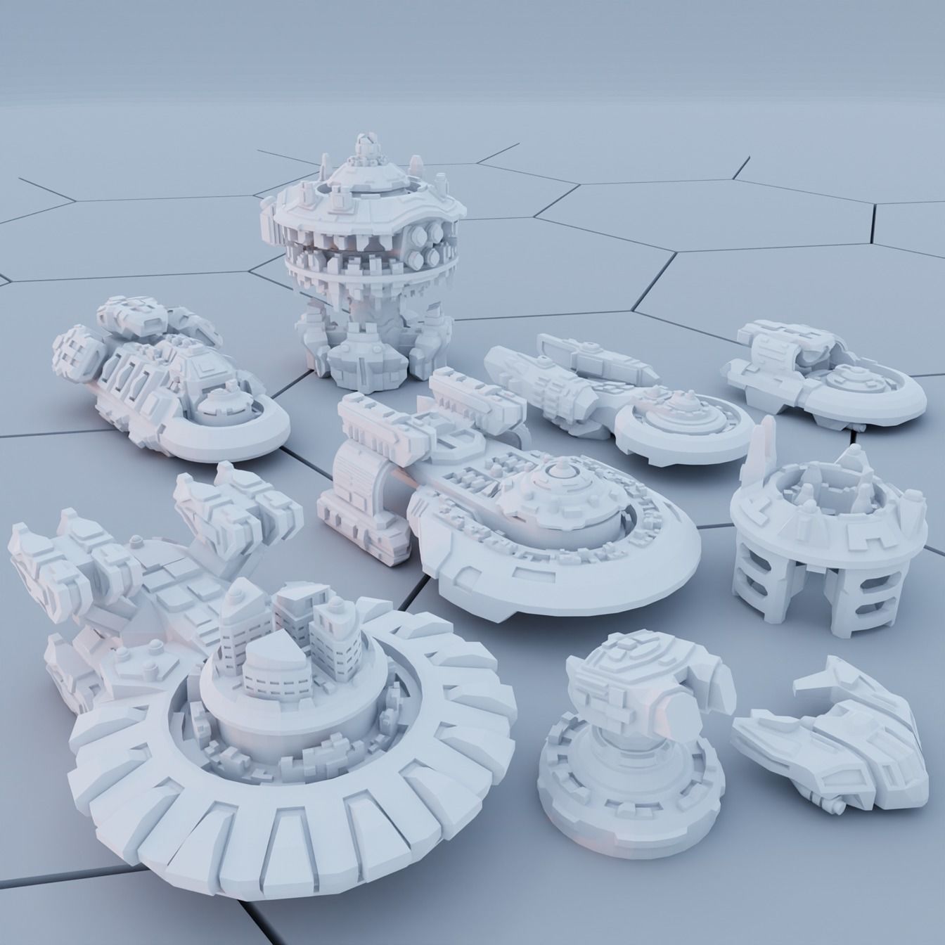 Twilight Imperium Ships Federation of Sol free 3D model 3D printable ...