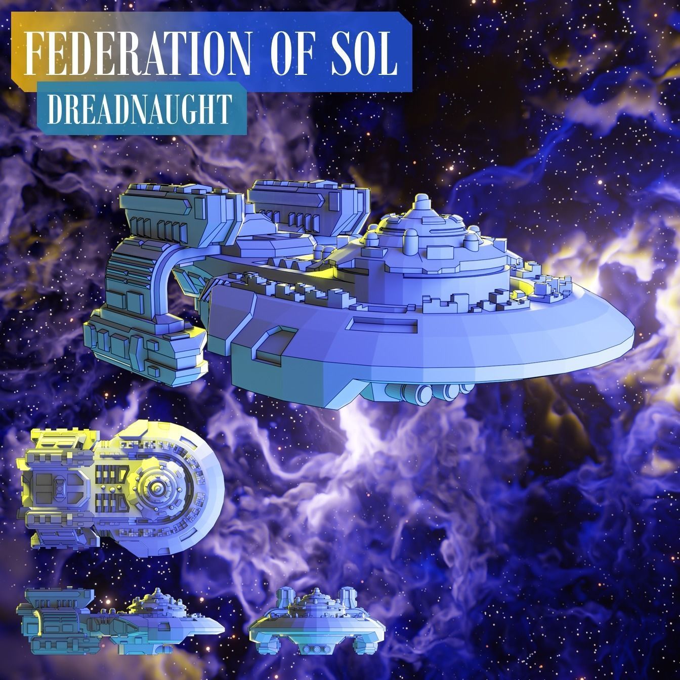 Twilight Imperium Ships Federation of Sol free 3D model 3D printable ...