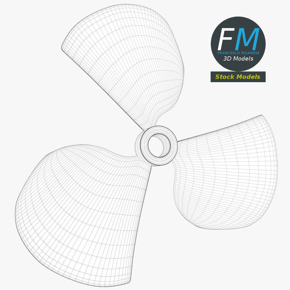 Three blades propeller fan 3D model | CGTrader